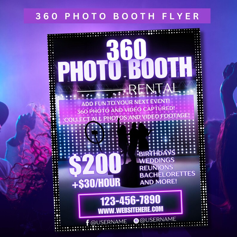 360 Photo Booth Flyer Template, Phot Booth Rental Flyer, Photo Booth ...