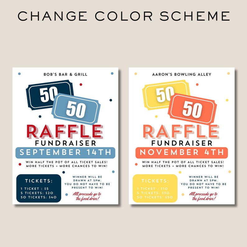50 50 Raffle Fundraiser Flyer, Raffle Event, Raffle Flyer, Fundraiser ...