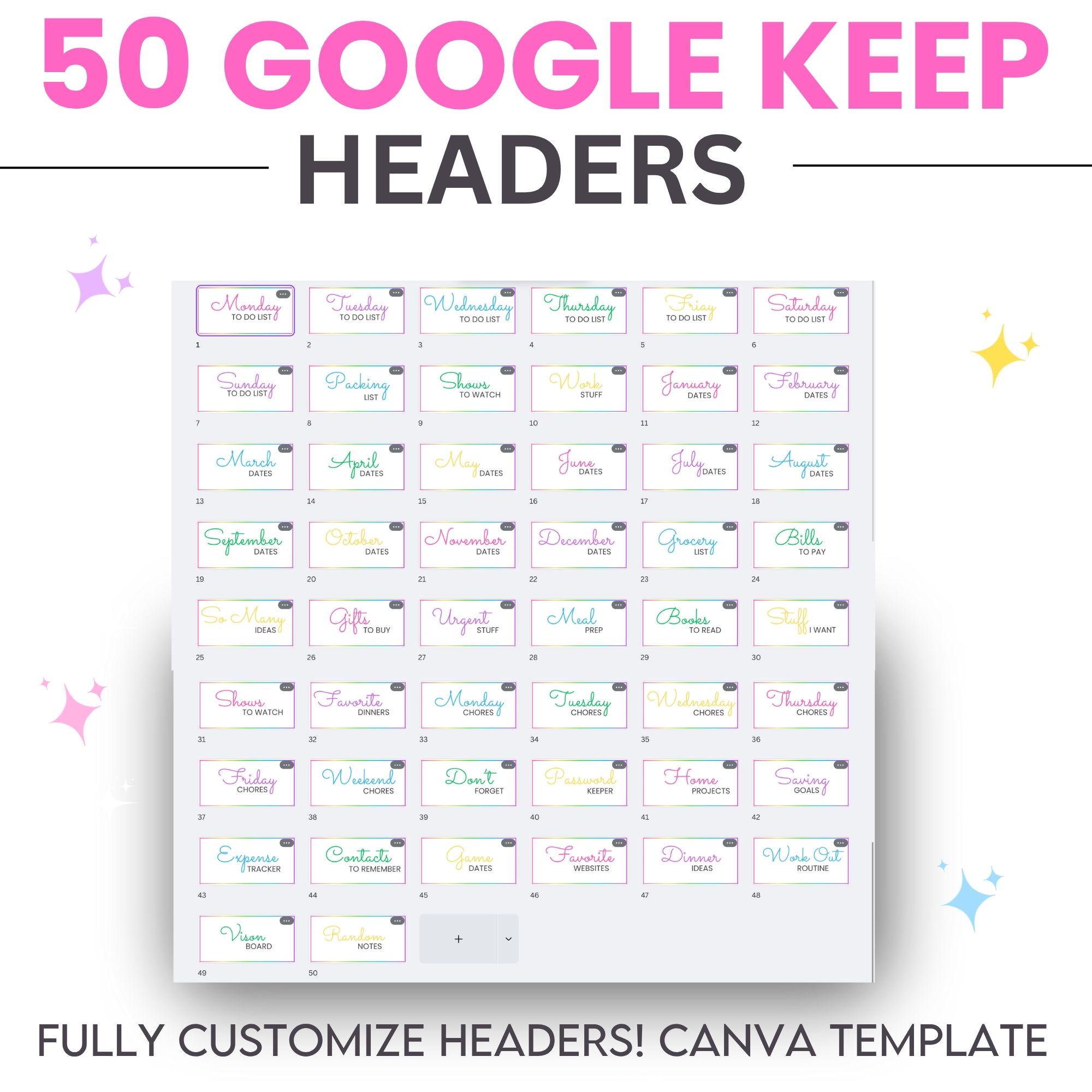 Google Keep Header Templates, Header Templates, Notes Headers, Custom ...