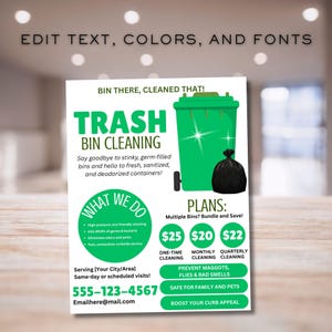Trash Bin Cleaning Service, Dumpster Cleaning Flyer, Trash Bin Cleaning ...