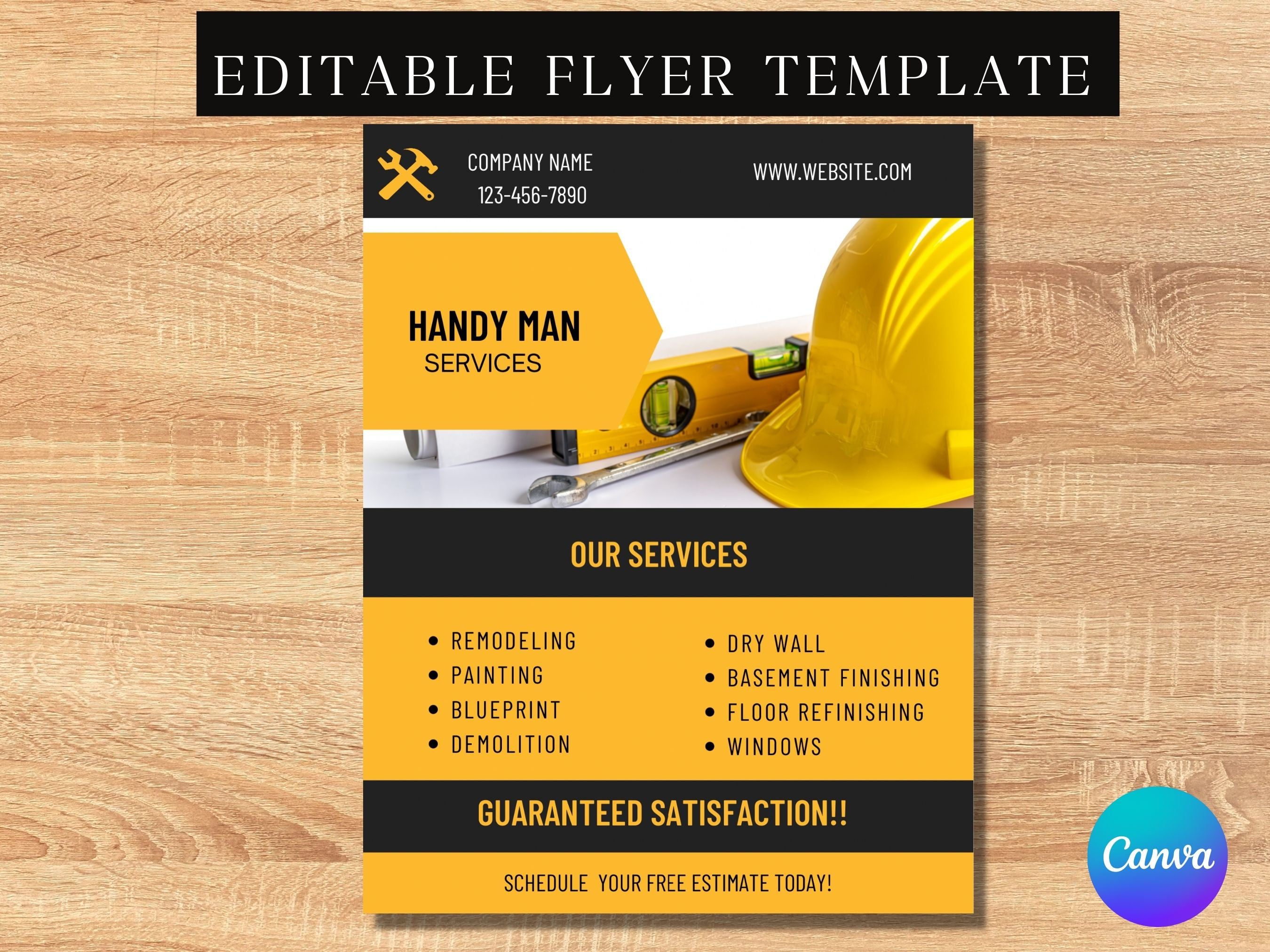 EDITABLE Handy Man Flyer, Flyer Template, Handy Man Services, Home ...