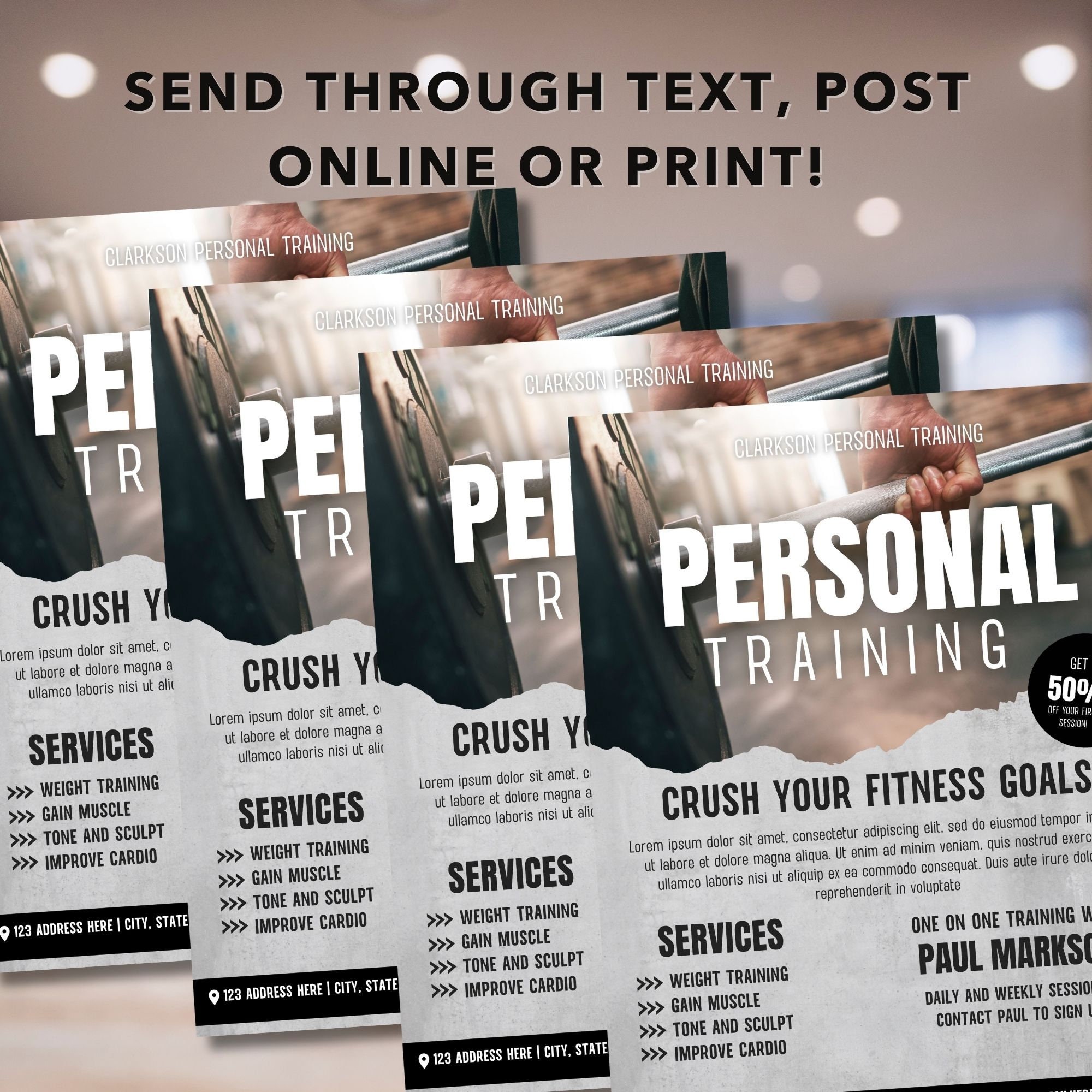 Personal Training Flyer, Exercise Flyer, Workout Advertisement, Canva ...