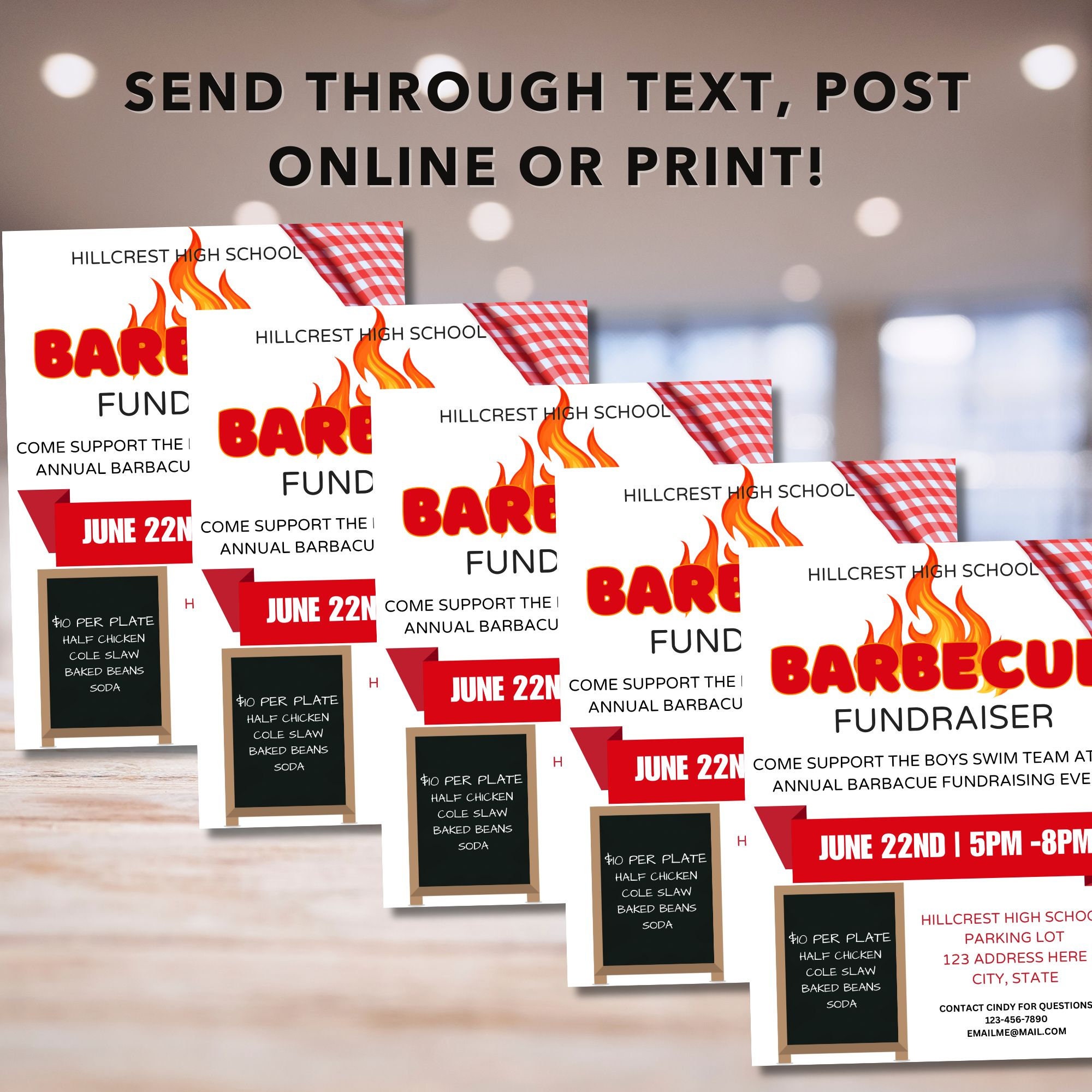 Barbecue Fundraiser Flyer, BBQ Event Flyer, BBQ Theme Flyer ...