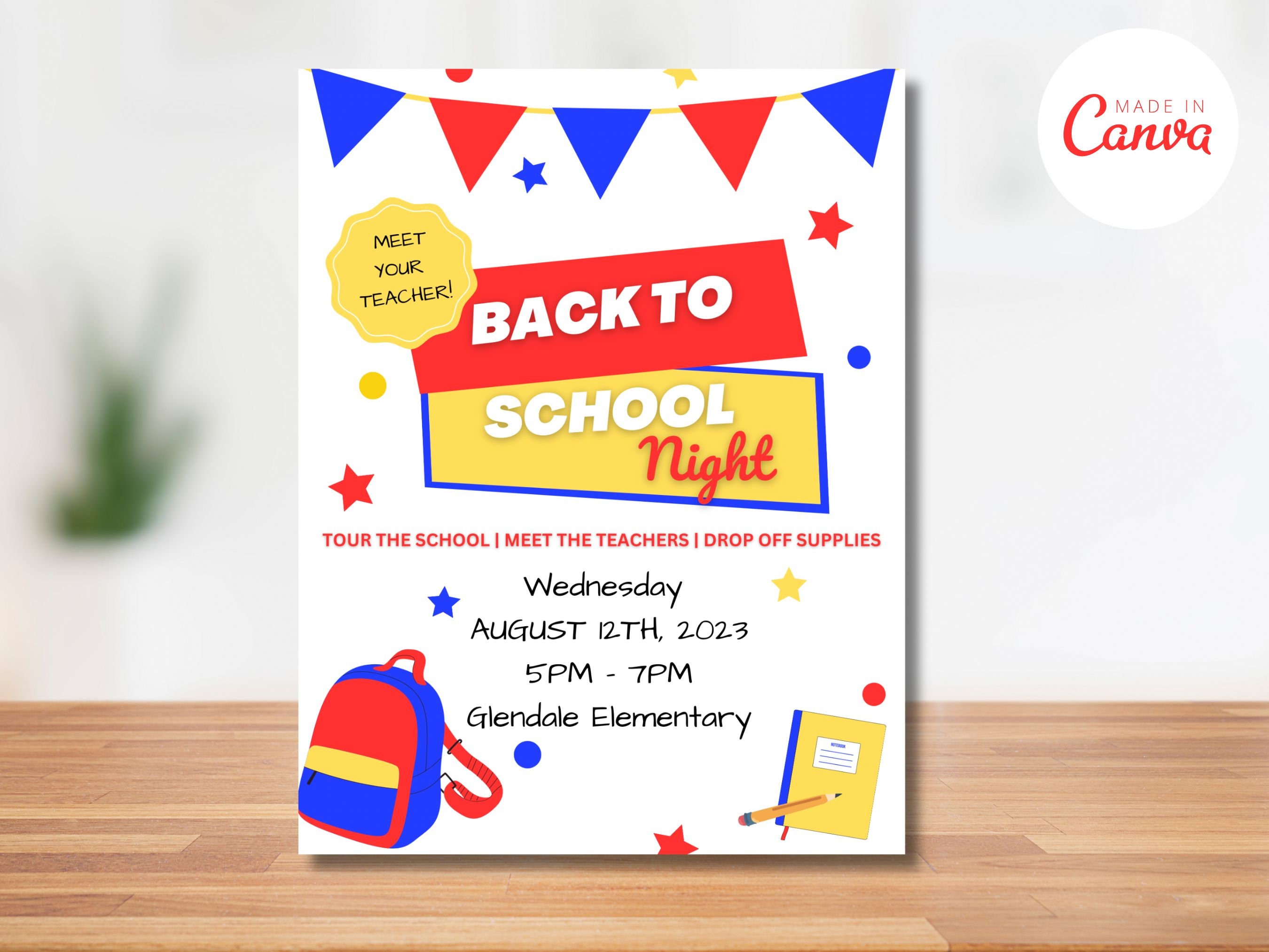 Back to School Flyer, Editable Flyer, Back to School Night, Meet the ...