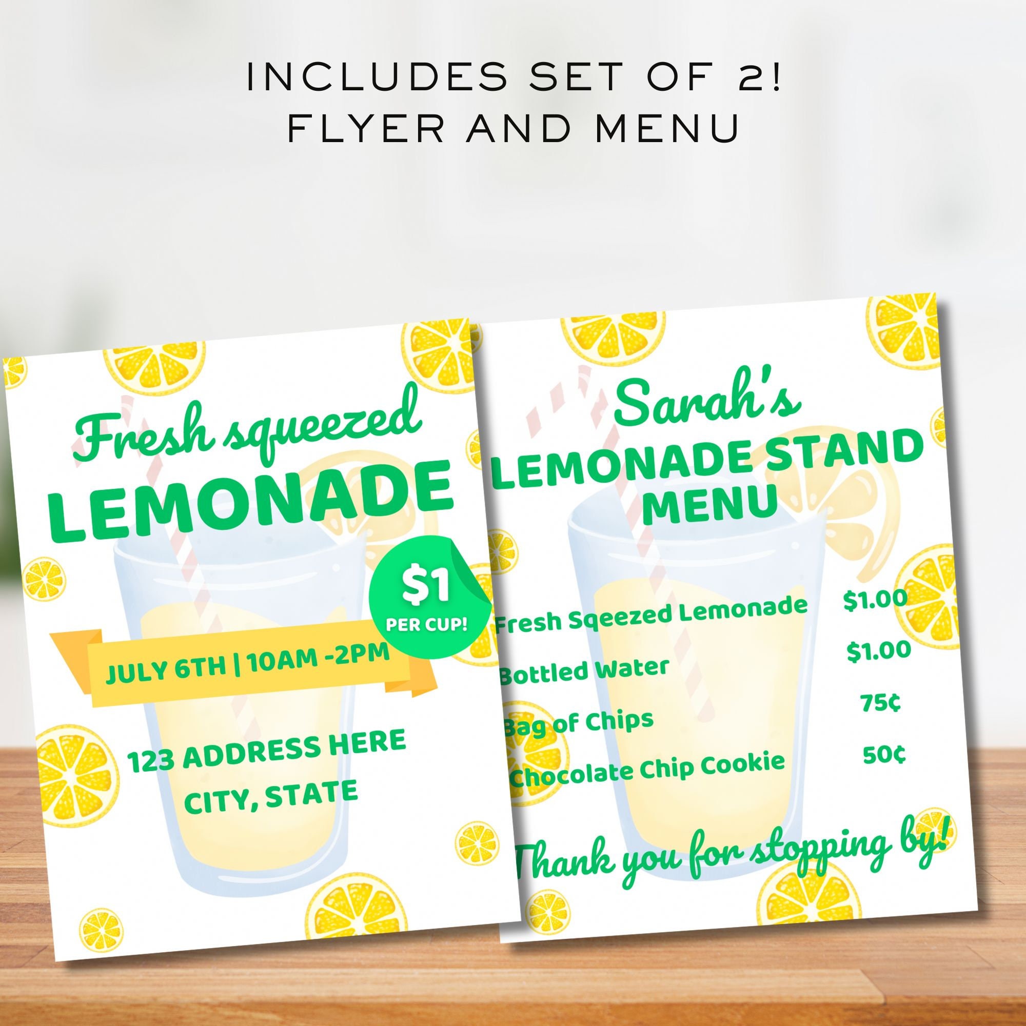 Lemonade, Stand Flyer, Lemonade, Stand Menu, Lemonade, Fundraiser ...