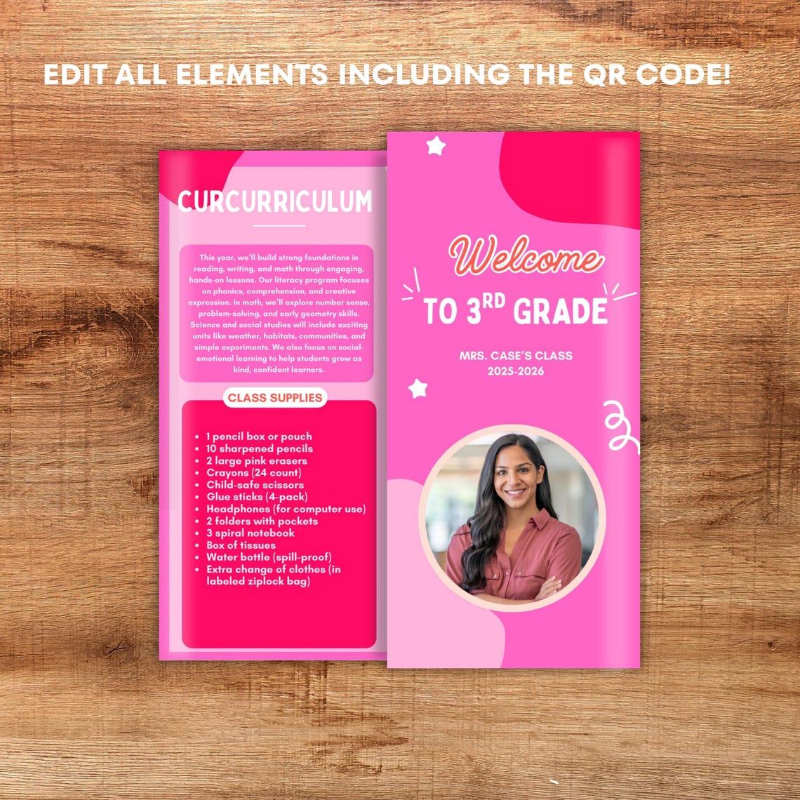 Tri-fold Brochure Meet the Teacher, Classroom Welcome Brochure, First ...