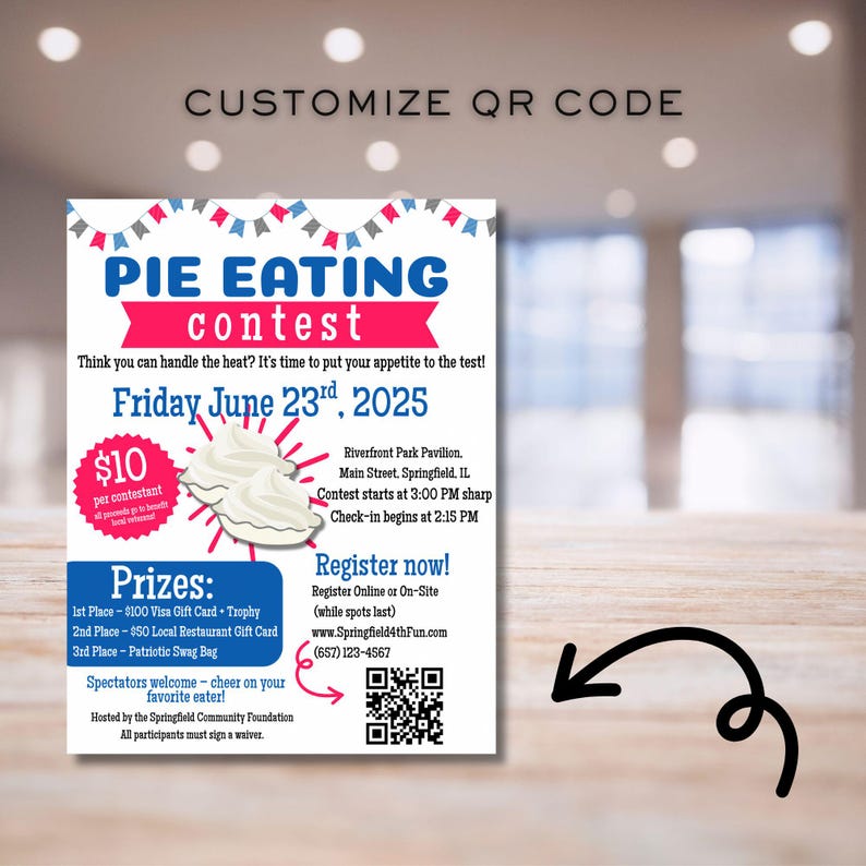 Pie Eating Contest Flyer, Pie Contest , Pie Flyer, Fundraiser Flyer ...