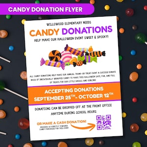 Halloween Candy Donation Flyer, Donate Candy, Trick or Treat Event ...