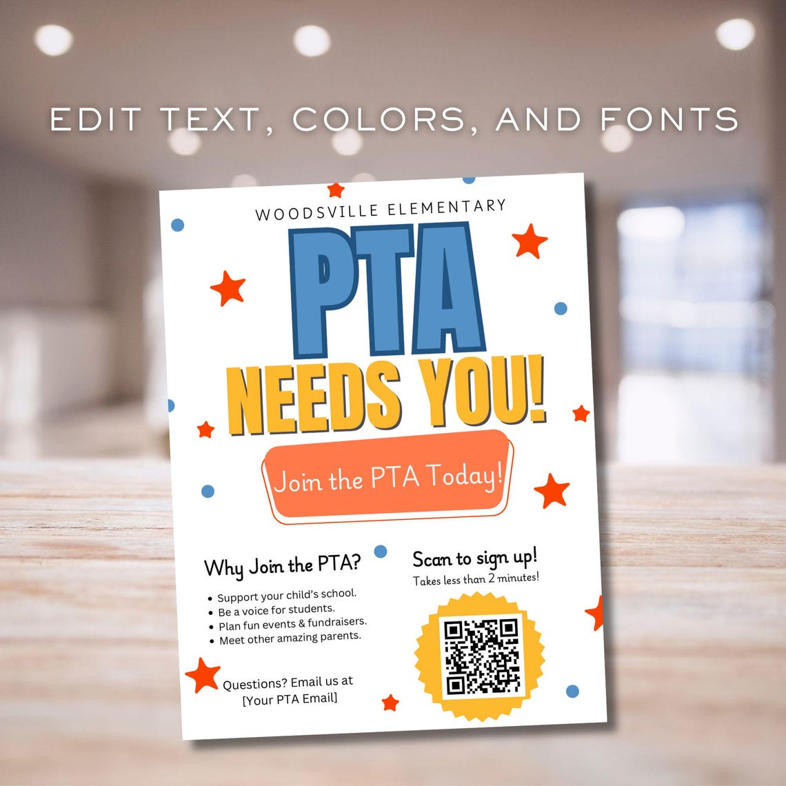 PTO School Flyer, PTO Sign up Sheet, PTA Flyer, Pta Sign up Flyer ...
