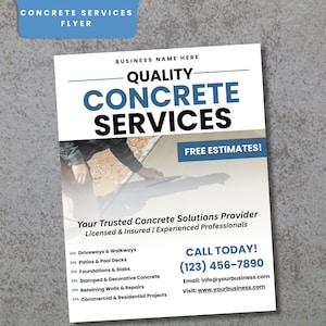 Concrete Service Flyer, Concrete Flyer, Concrete Business Flyer ...