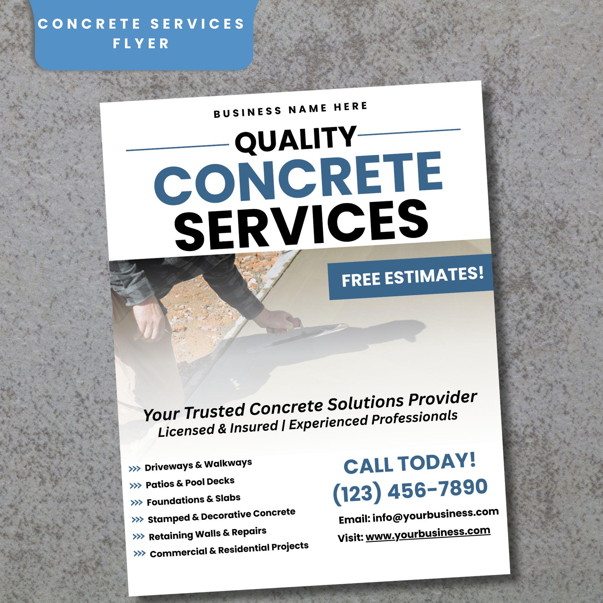 Concrete Service Flyer, Concrete Flyer, Concrete Business Flyer ...