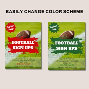 Editable Flyer, Football Flyer, Football Sign up Flyer, Canva Flyer ...