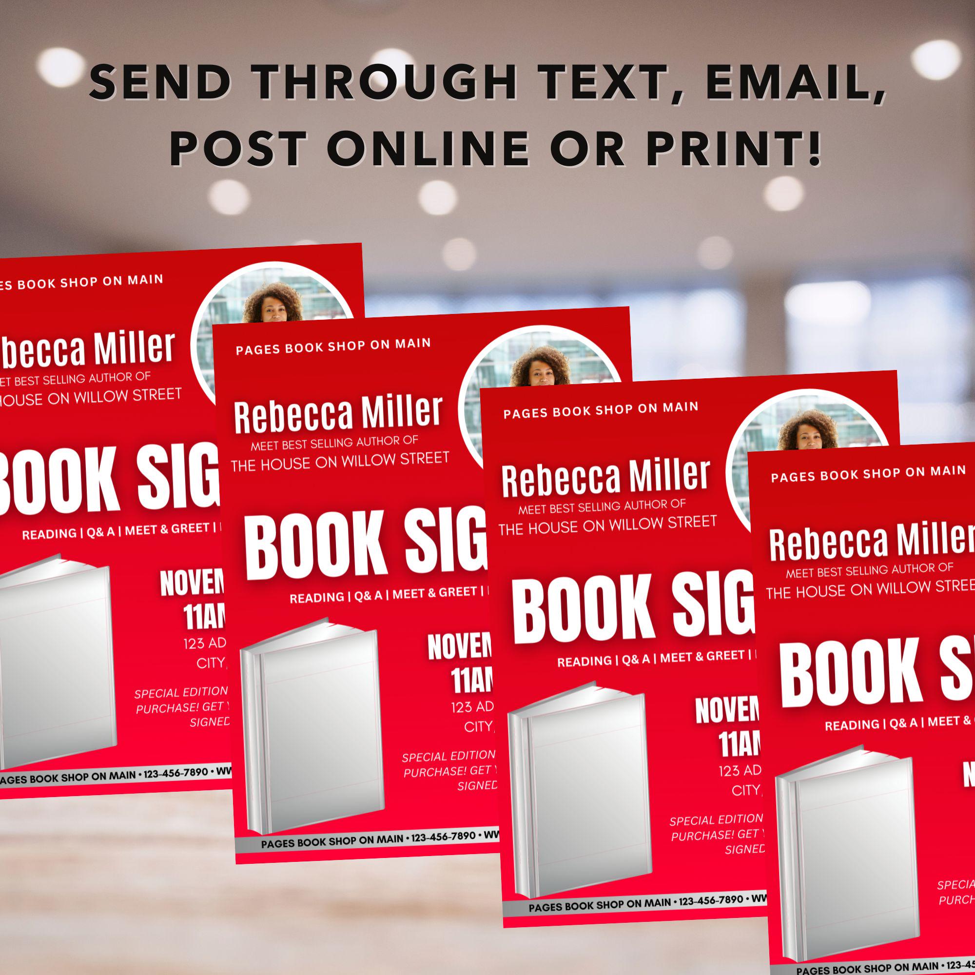 Book Signing Flyer, Bookstore Flyer, Author Meet and Greet Flyer ...