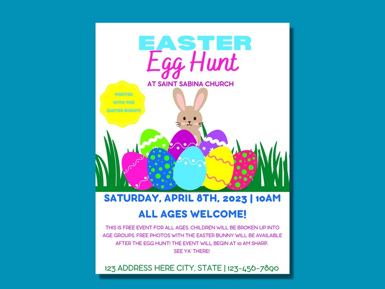 Editable Easter Egg Hunt Flyer, Easter Event Flyer, Easter Flyer, Egg ...