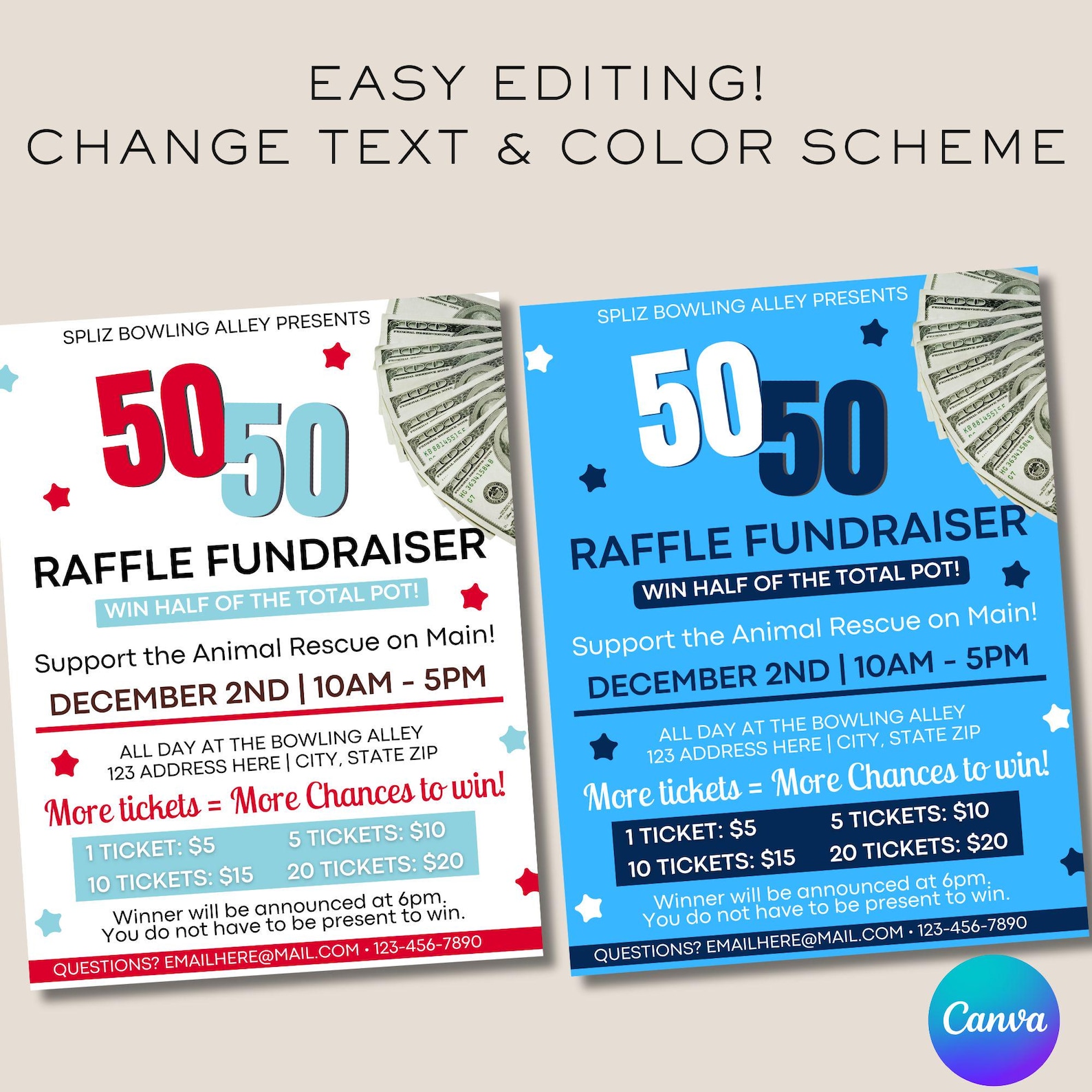 50 50 Raffle Fundraiser Flyer, Raffle Event, Raffle Flyer, Fundraiser ...