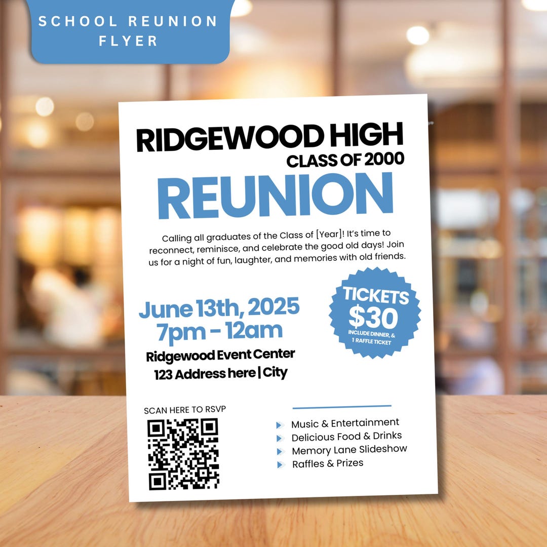 High School Reunion Flyer, Reunion Event, School Reunion Flyer, School ...