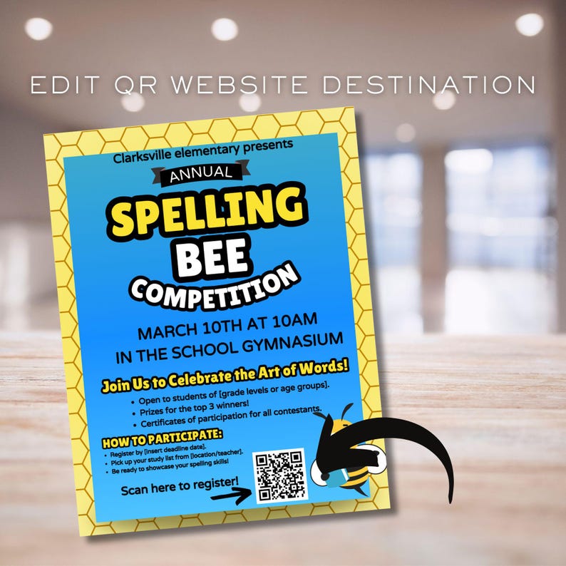 Spelling Bee Flyer, School Spelling Bee, Spelling Competition, Spelling ...
