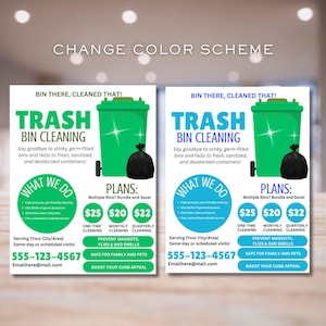Trash Bin Cleaning Service, Dumpster Cleaning Flyer, Trash Bin Cleaning ...