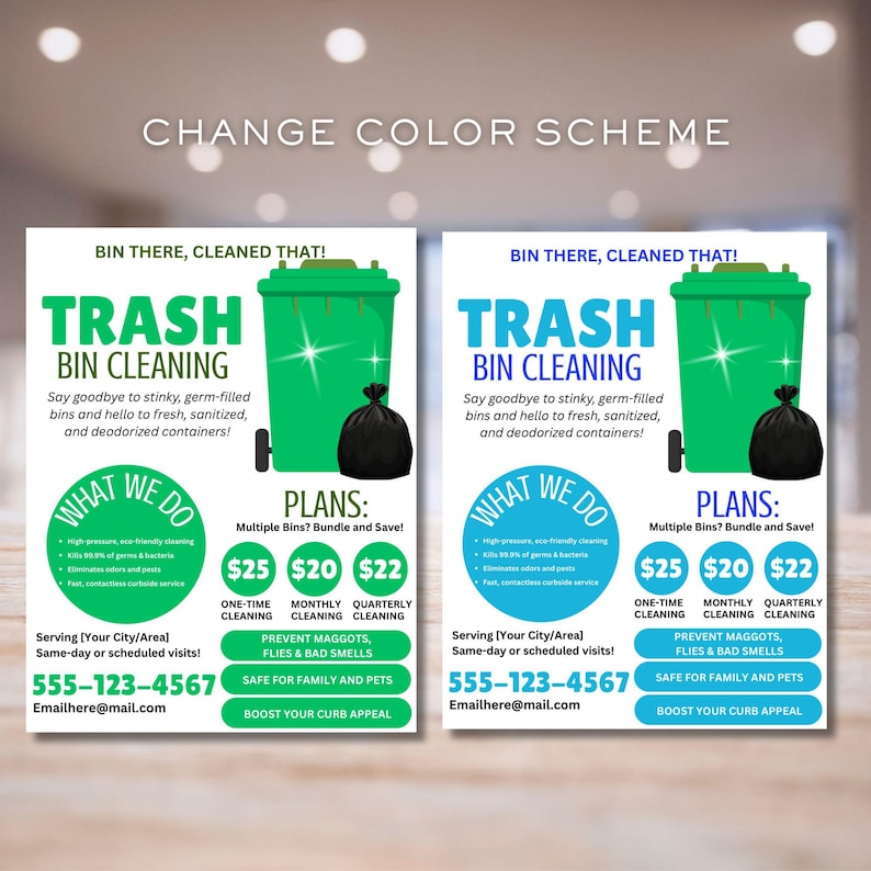 Trash Bin Cleaning Service, Dumpster Cleaning Flyer, Trash Bin Cleaning ...