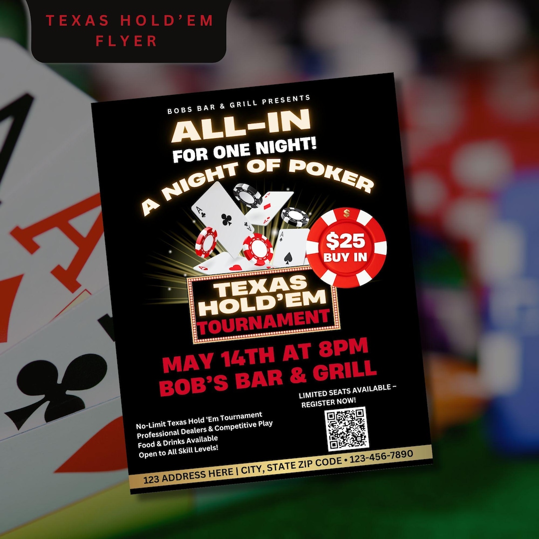Texas Hold Em Flyer, Texas Hold Em Tournament Flyer, Poker Tournament ...