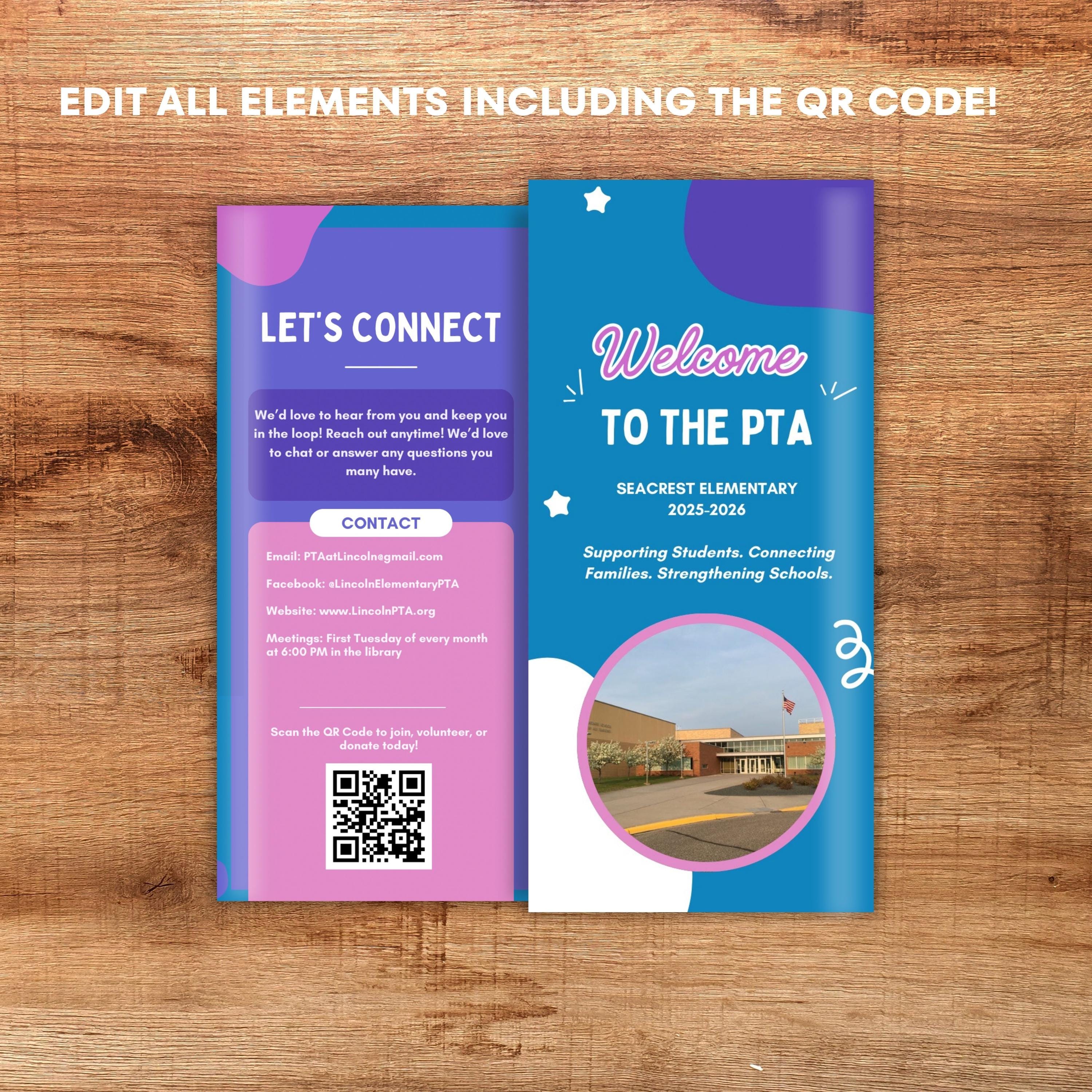 Tri-fold Brochure PTA Welcome, PTA Information Brochure, PTA Flyer, Pta ...