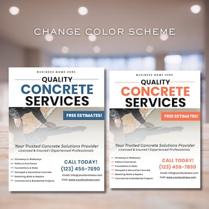 Concrete Service Flyer, Concrete Flyer, Concrete Business Flyer ...