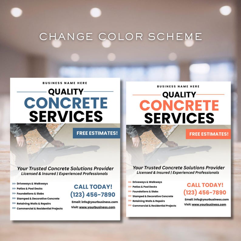 Concrete Service Flyer, Concrete Flyer, Concrete Business Flyer ...