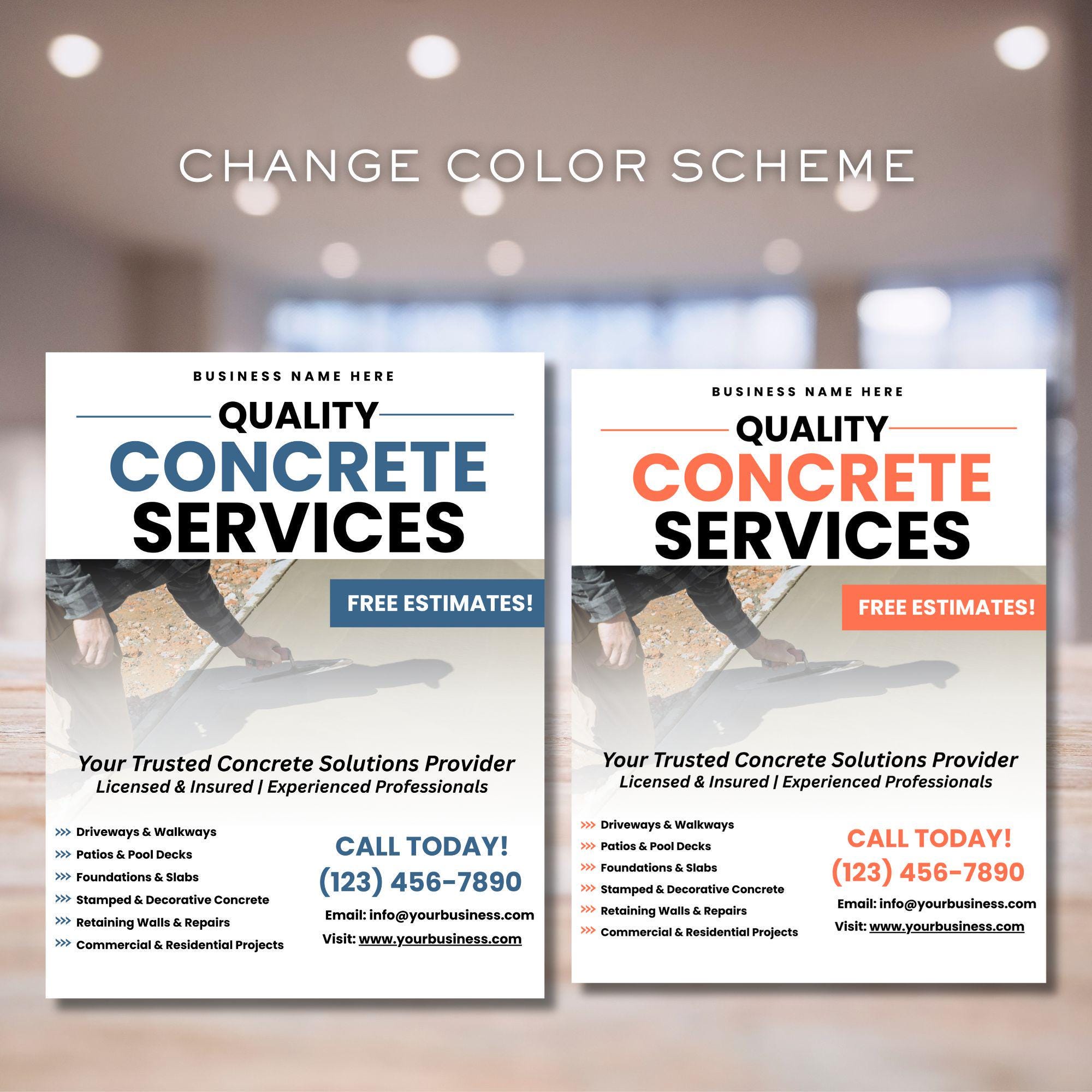 Concrete Service Flyer, Concrete Flyer, Concrete Business Flyer ...