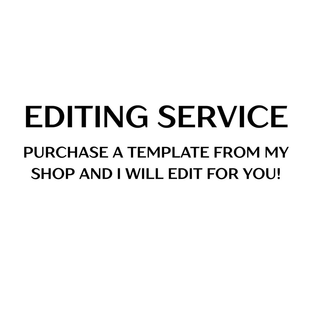 Edit Template for You, Editing Service - Etsy