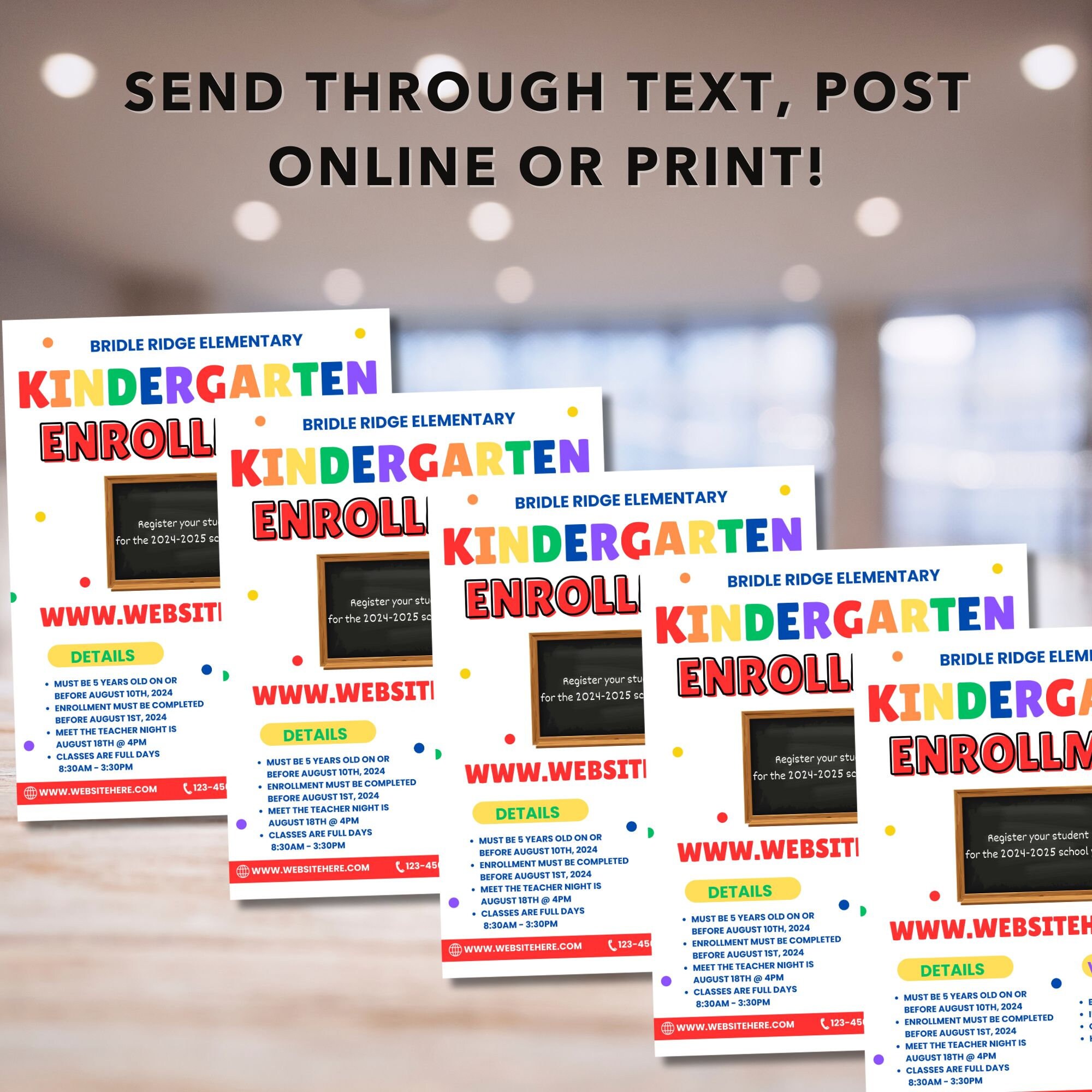 Kindergarten Enrollment Flyer, School Enrollment Flyer Template, Flyer ...