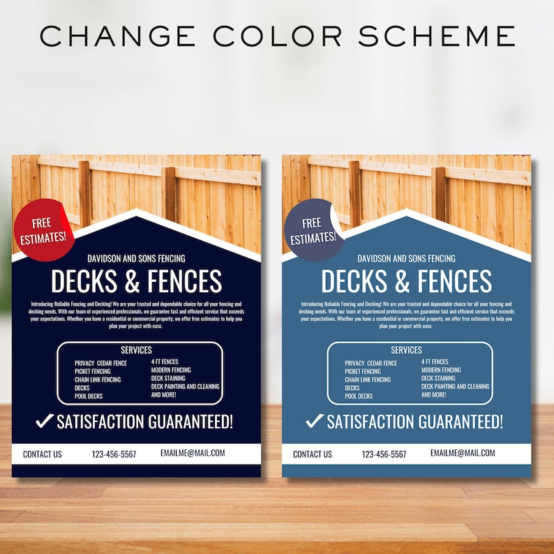 Editable Deck and Fencing Flyer, Fence Business Flyer, Deck Build Flyer ...