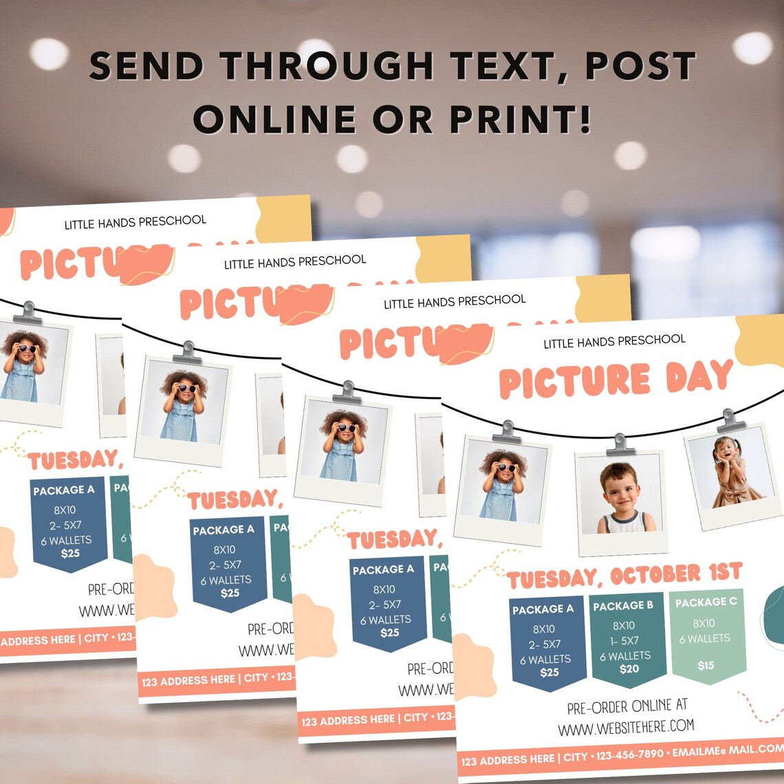 Editable Picture Day Flyer, School Pictures Flyer, School Photographer ...