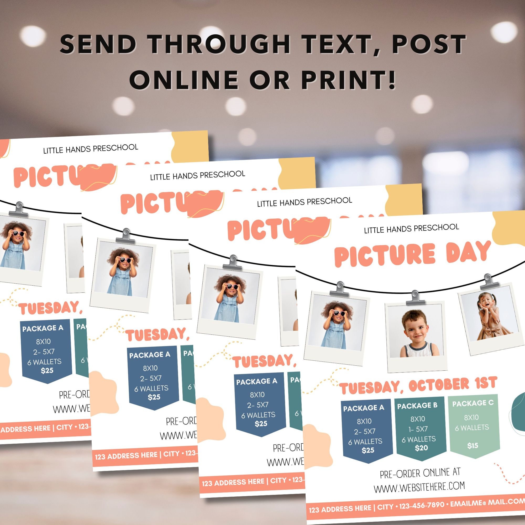 Editable Picture Day Flyer, School Pictures Flyer, School Photographer ...