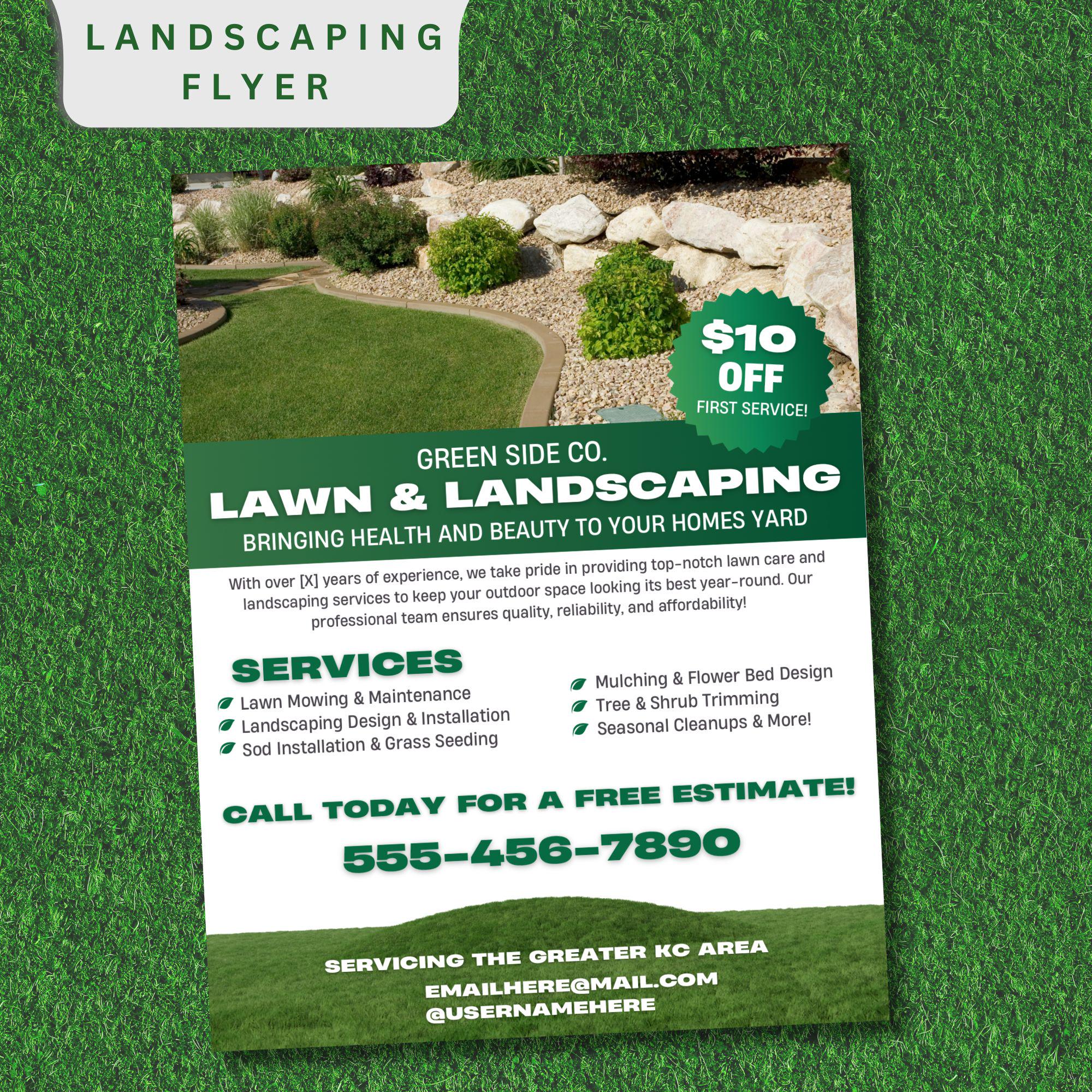 Landscaping Flyer, Lawn Care Flyer, Lawn Flyer Template, Landscaping ...
