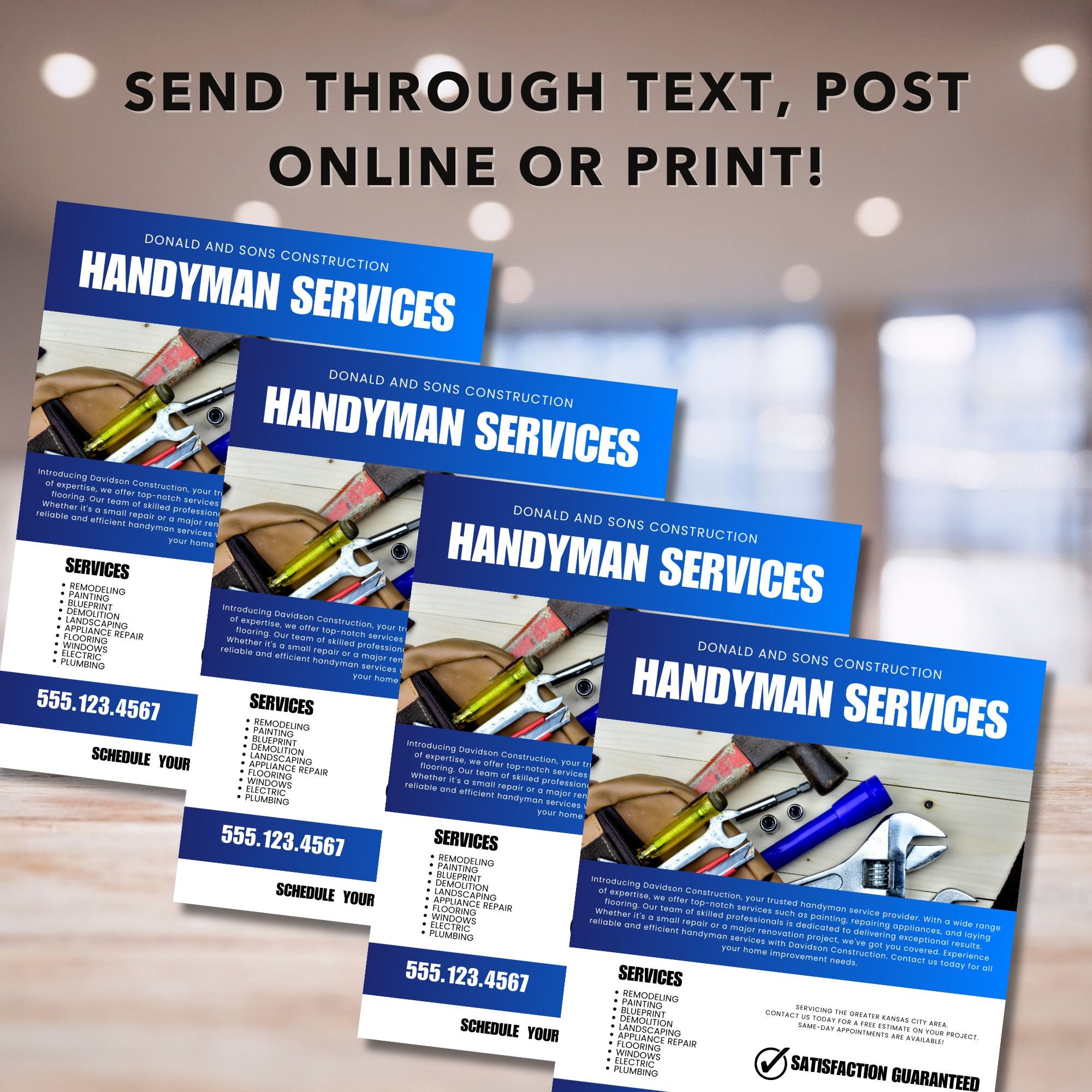 Editable Handyman Flyer, Construction Service Flyer, Handy Man ...