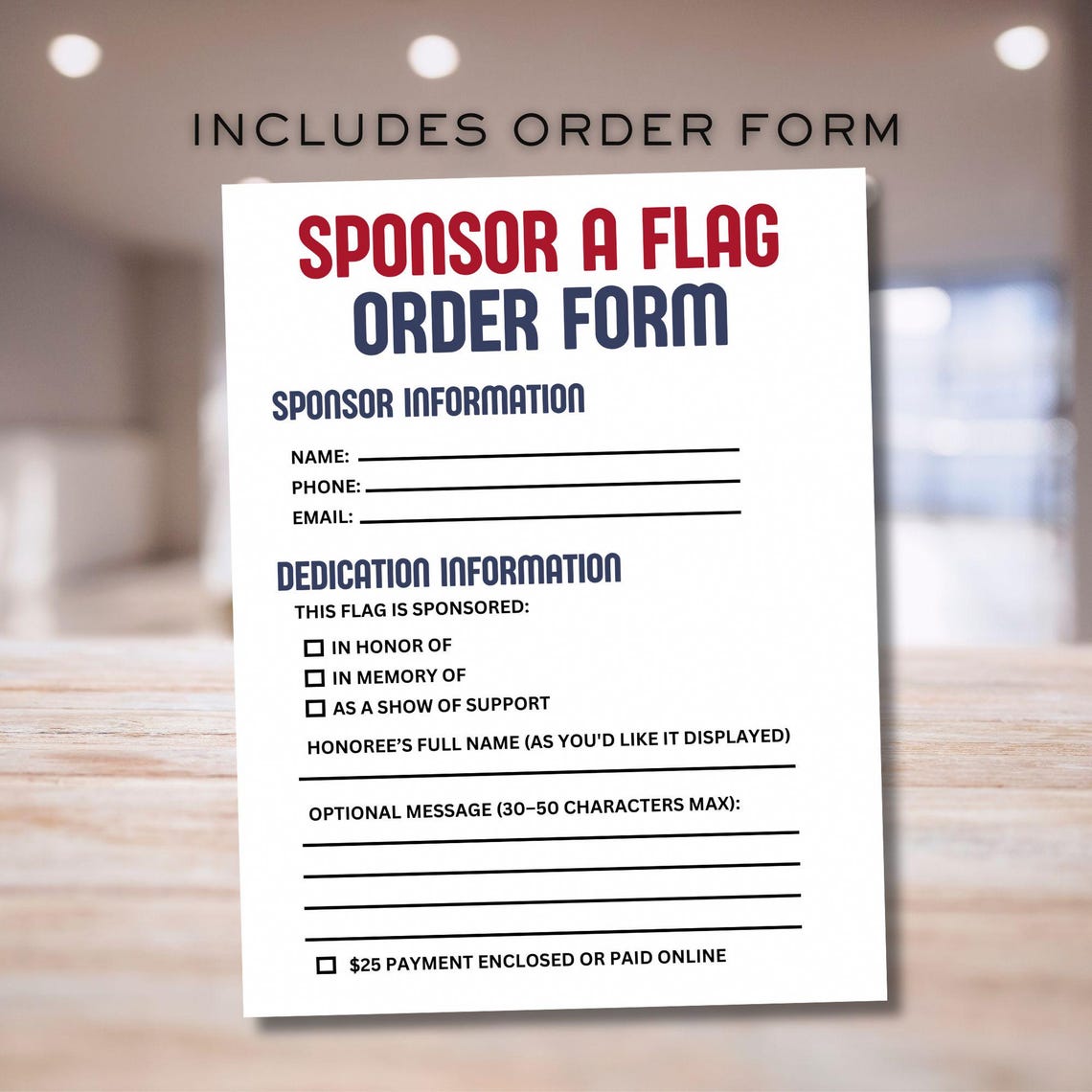 Sponsor a Flag Fundraiser, Fourth July Funsraiser Flyer , Flag Your ...