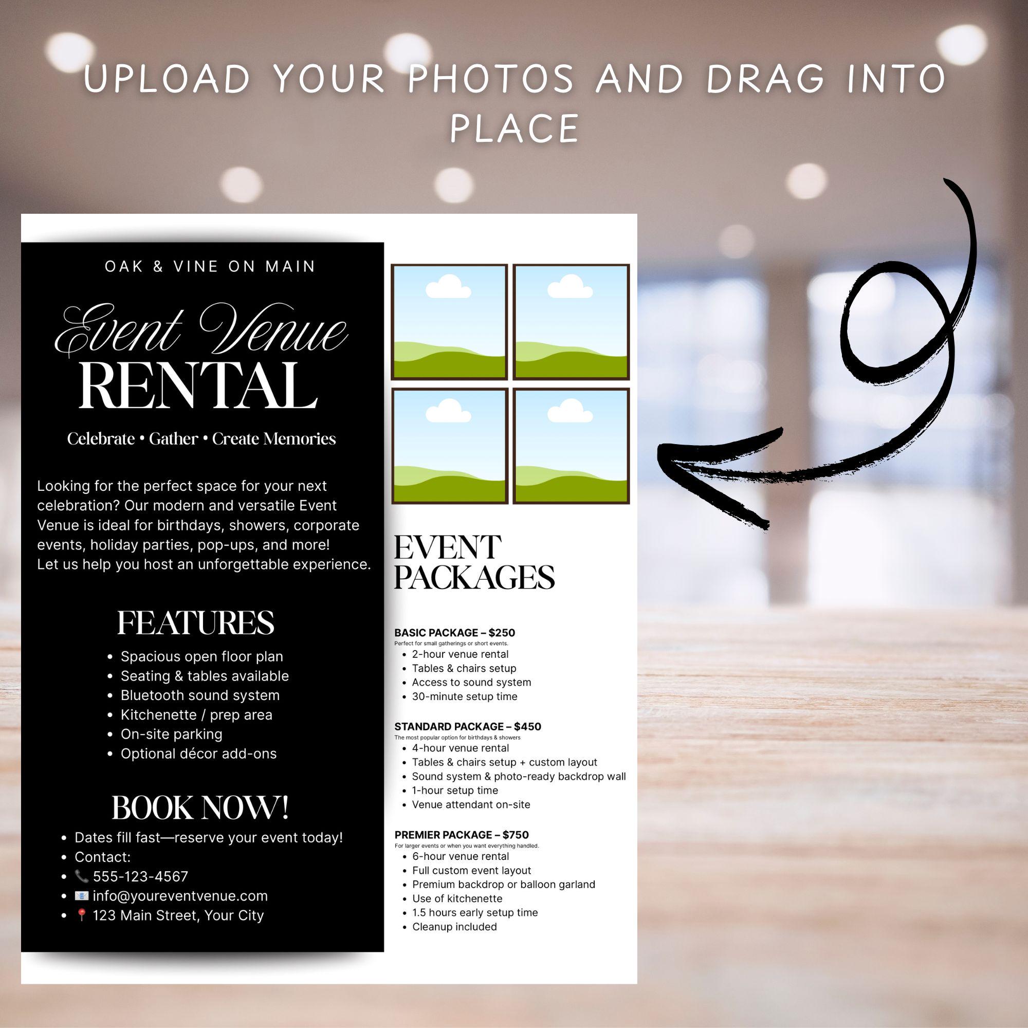 Venue for Rent Flyer, Venue Rental Flyer, Party Venue Advertisement ...