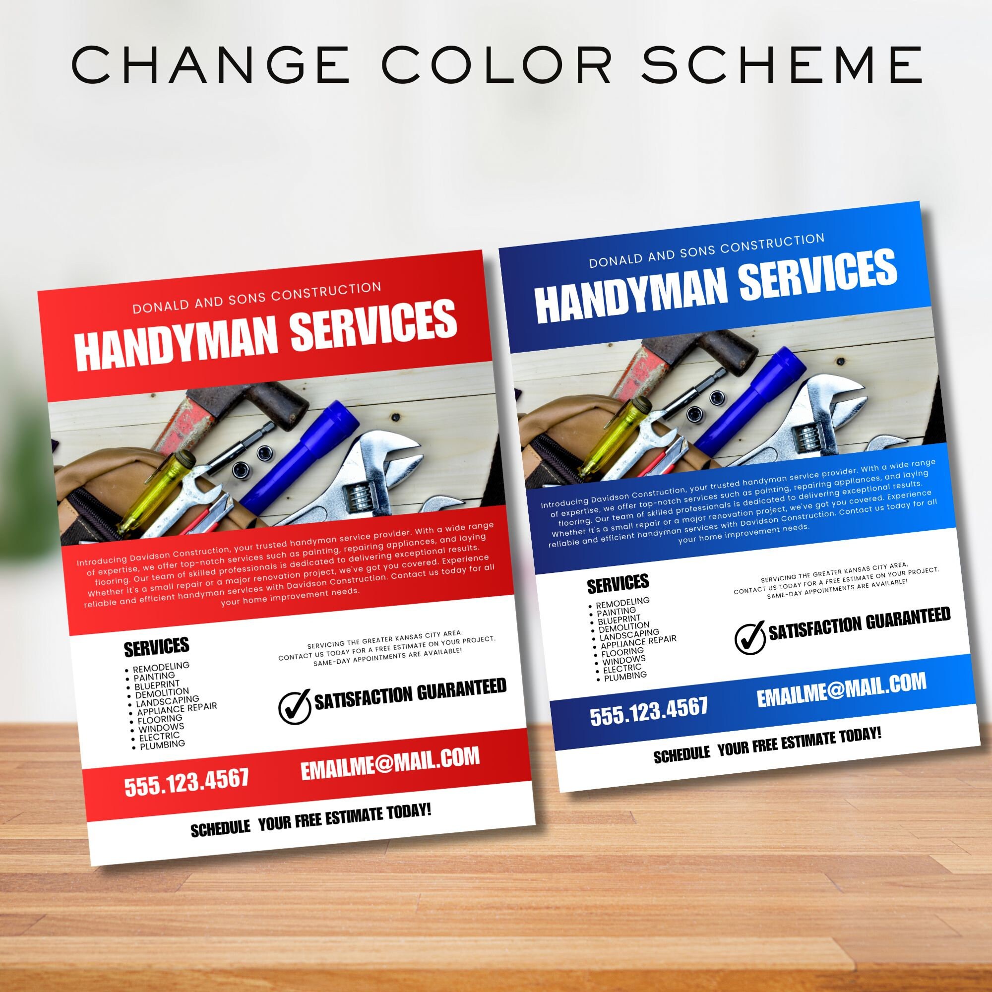 Editable Handyman Flyer, Construction Service Flyer, Handy Man ...
