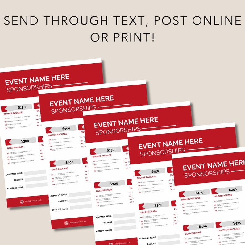 Editable Sponsorship Sign up Sheet, Sponsorship Flyer, Flyer Template ...