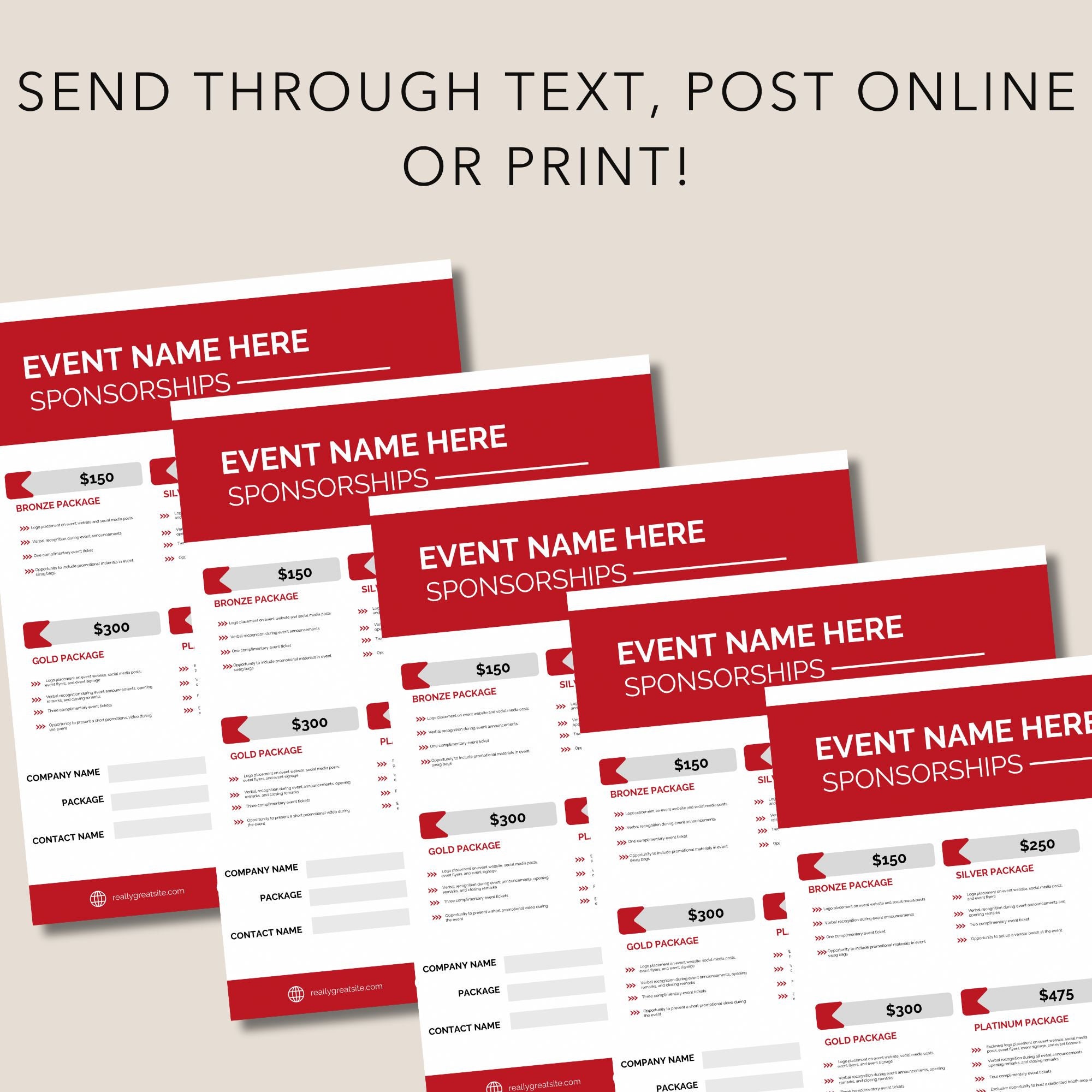 Editable Sponsorship Sign up Sheet, Sponsorship Flyer, Flyer Template ...