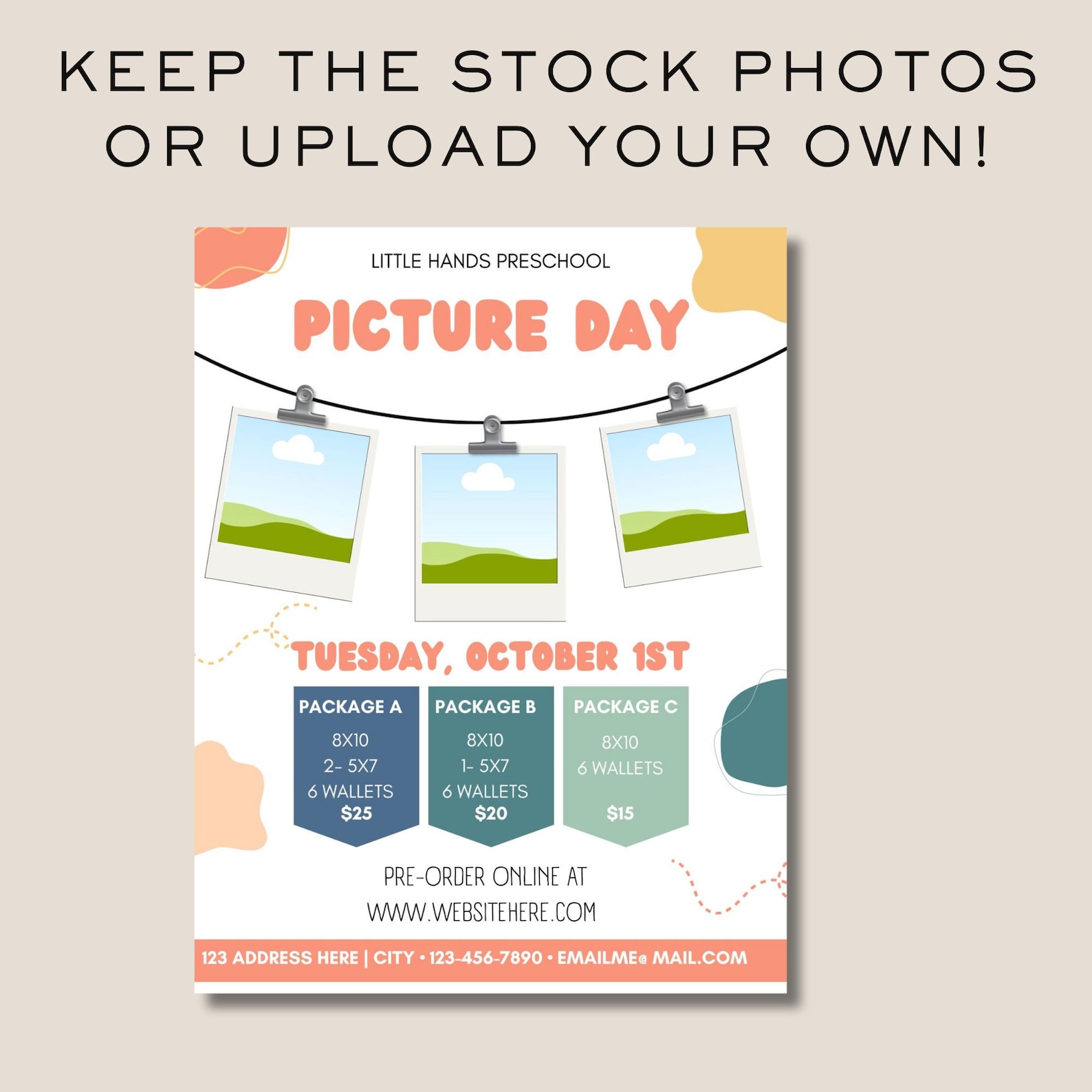 Editable Picture Day Flyer, School Pictures Flyer, School Photographer ...