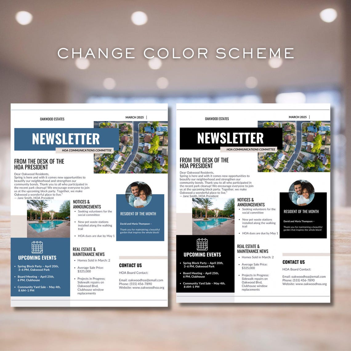Editable HAO Newsletter Template, HOA Flyer, HOA Newsletter, Canva ...