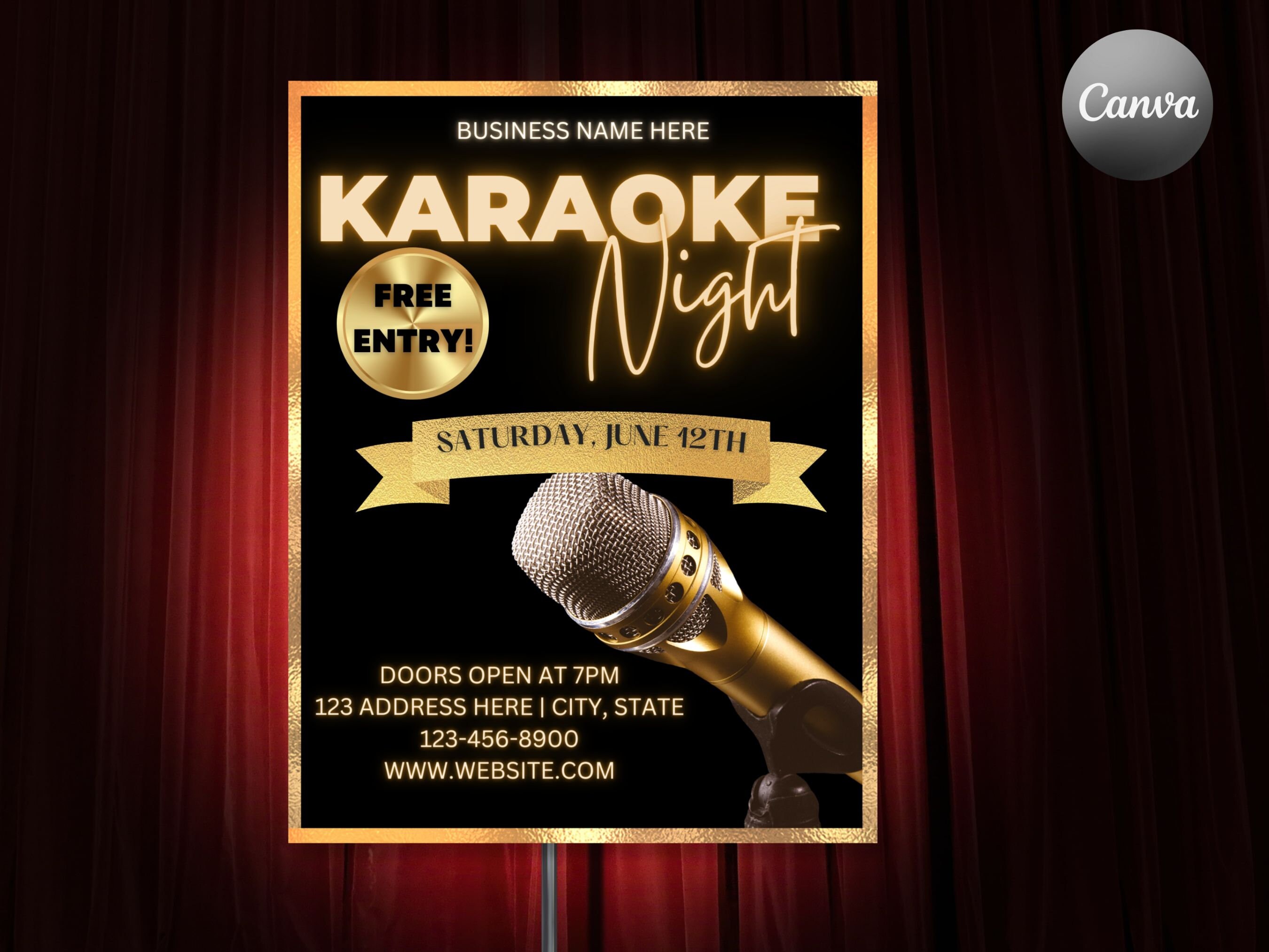 Editable Karaoke Flyer, Karaoke Night, Business Flyer, Karaoke Flyer ...