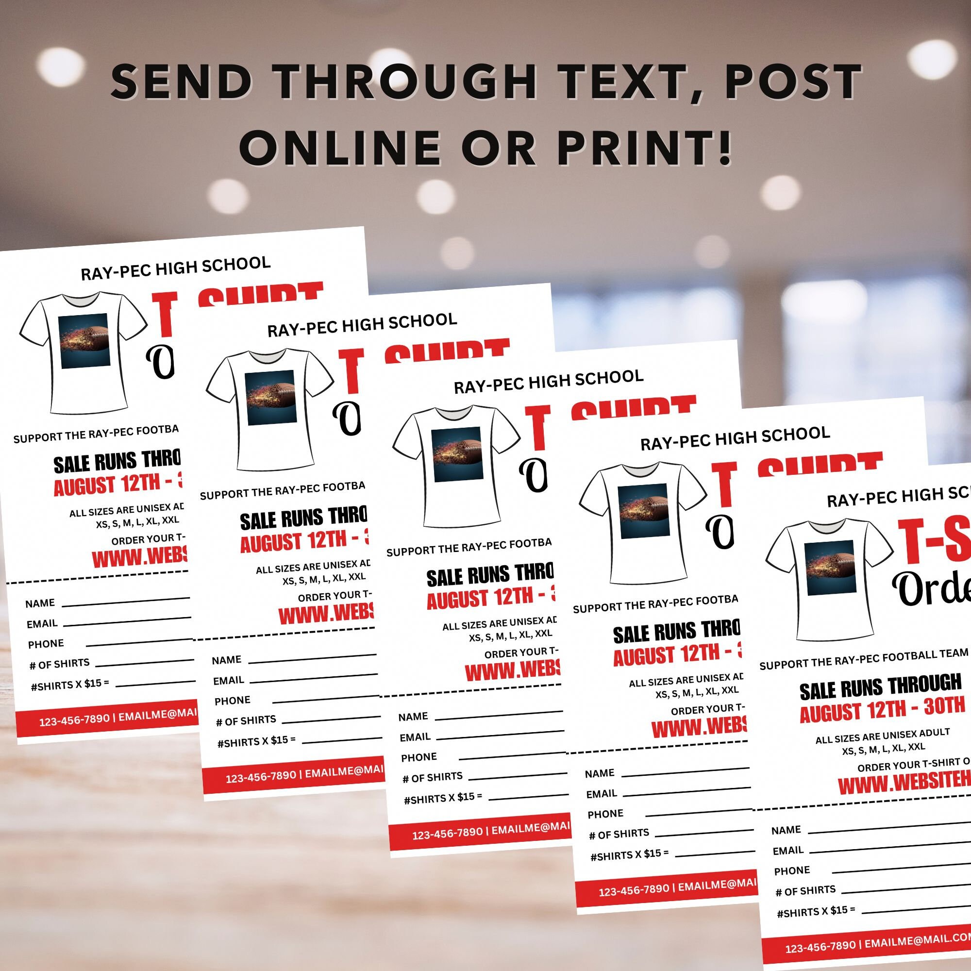 T Shirt Order Form Flyer, T Shirt Fundraiser Flyer, Order Form Flyer ...