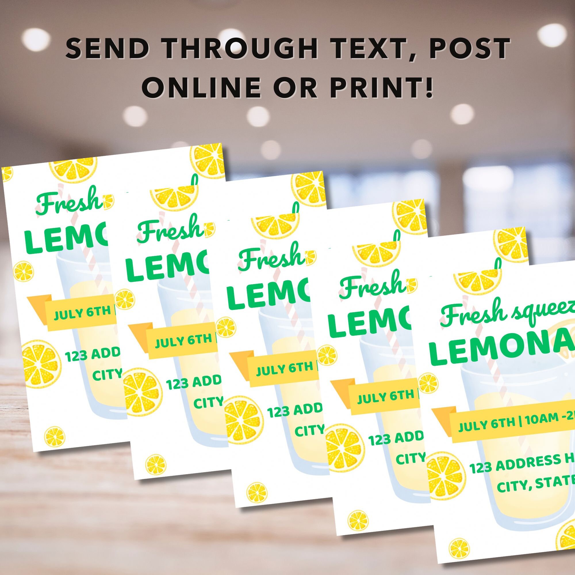 Lemonade Stand Flyer Lemonade Stand Menu Lemonade Fundraiser
