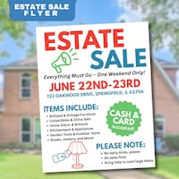 Editable Estate Sale Flyer Template | Moving Out Sale Sign Customizable ...