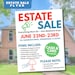 Estate Sale Flyer, Flyer Template, Yard Sale Flyer, Estate Sale Sign ...