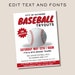 Editable Flyer, Baseball Tryout Flyer, Baseball Sign up Flyer, Canva ...