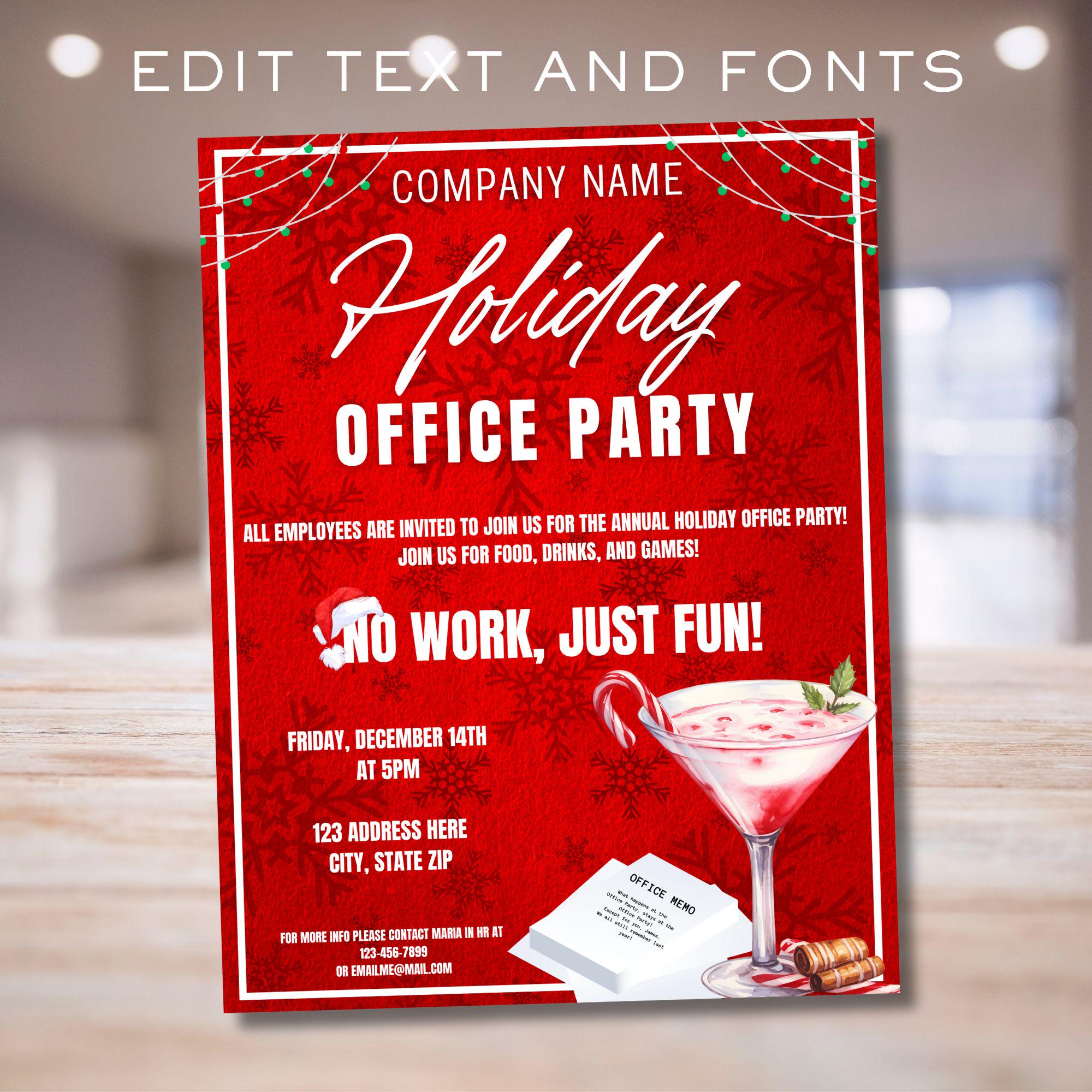 Holiday Office Party Flyer Office Christmas Party Invitations By