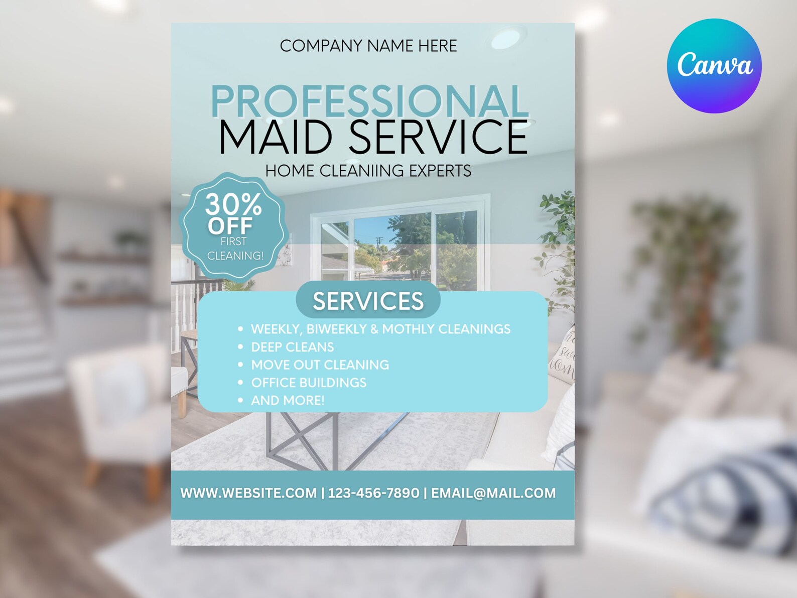 Editable Cleaning Service Flyer, Housekeeping Service Flyer, Maid ...